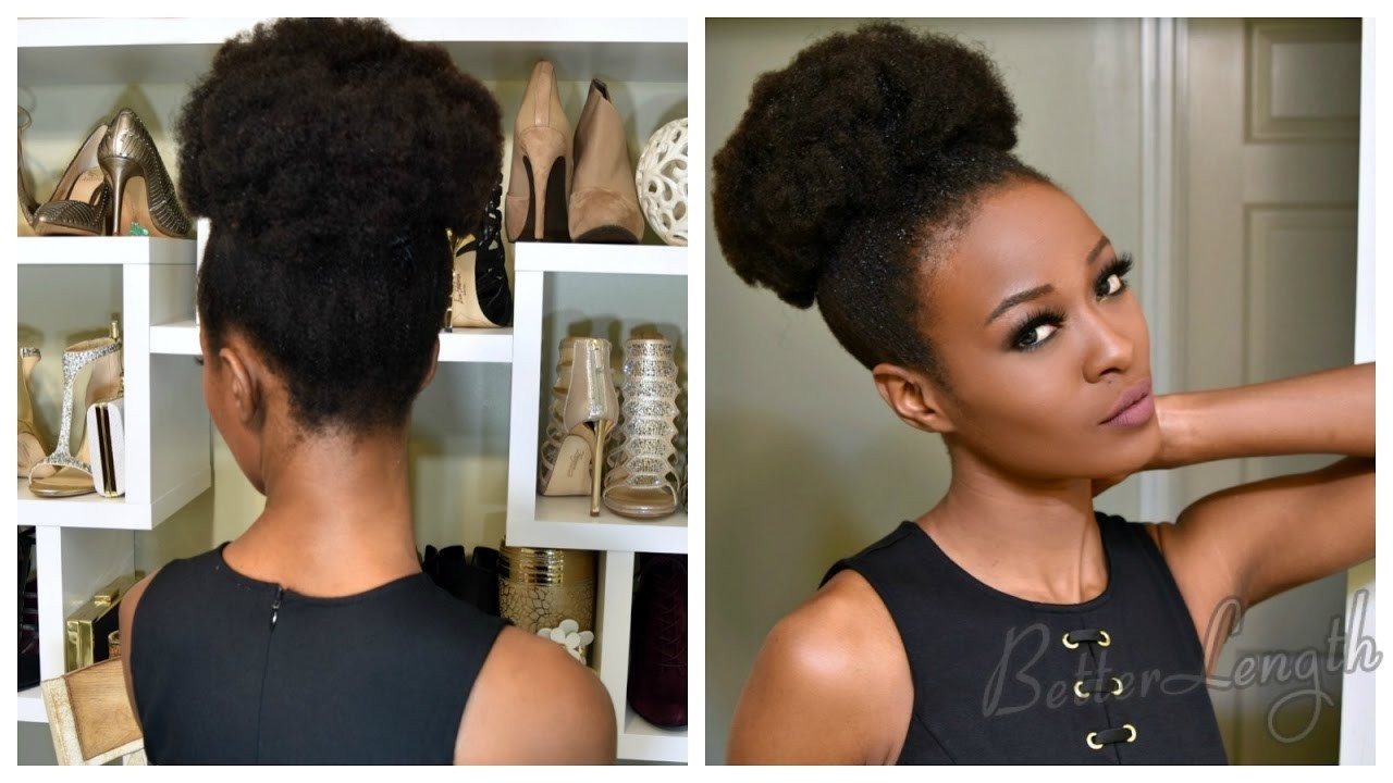 Big Afro Puff With Clip-ins For 4b And 4c Natural Hair | Tutorial ...