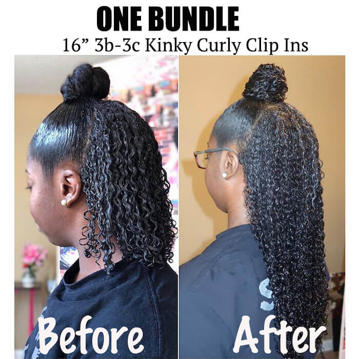 Kinky Curly Clip In Hair Extensions | 3b-3c Natural Hair : BetterLength
