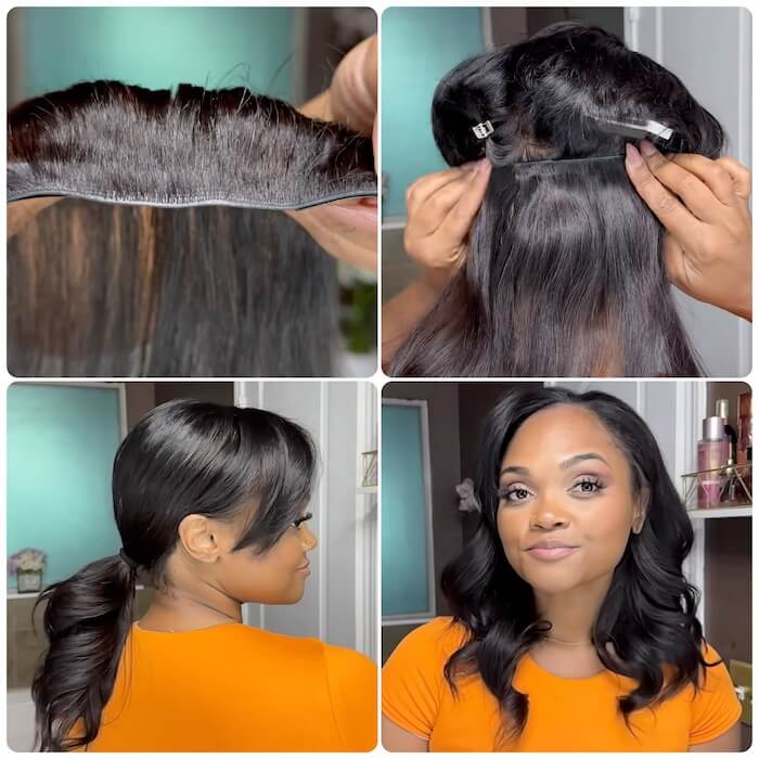 Upgraded Seamless Clip-In Hair Extensions | Natural Look & Easy Application